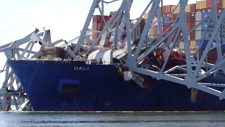 National Post | View Of Cargo Ship And Collapsed Baltimore Bridge From ...