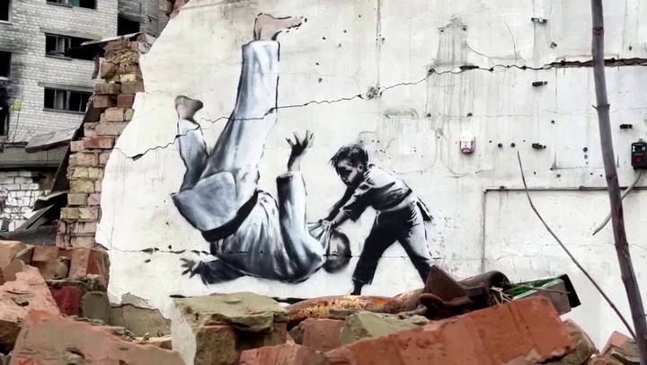 National Post | Banksy Murals Seen On Damaged Buildings In Ukraine