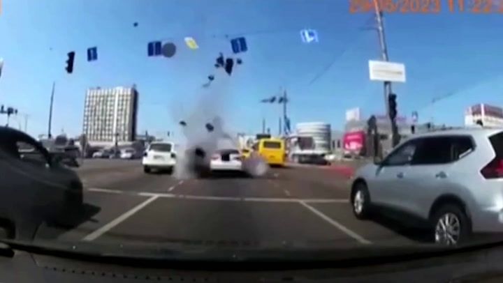 National Post | Dashcam Video Captures Missile Falling Near Kyiv Car